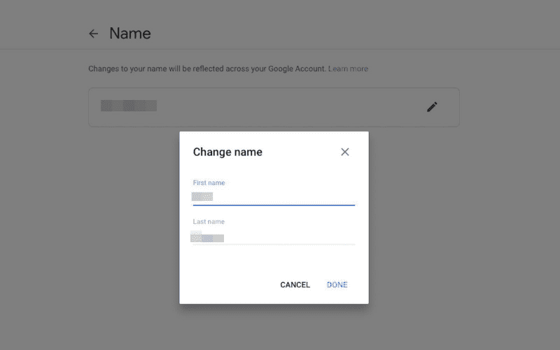 google name change